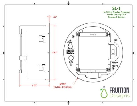 Sonos One Enclosure by Fruition Designs In Wall Installation Kit